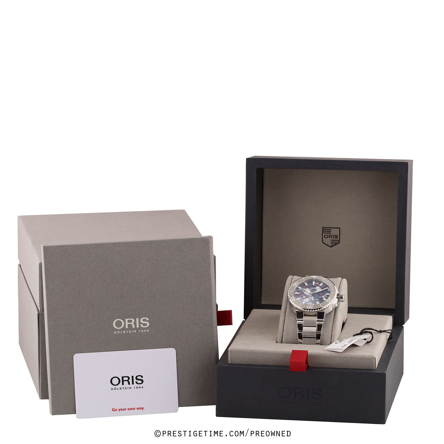 Pre-owned Oris Aquis Date Upcycle PET Plastic 41.5mm 01 733 7766 4150-Set