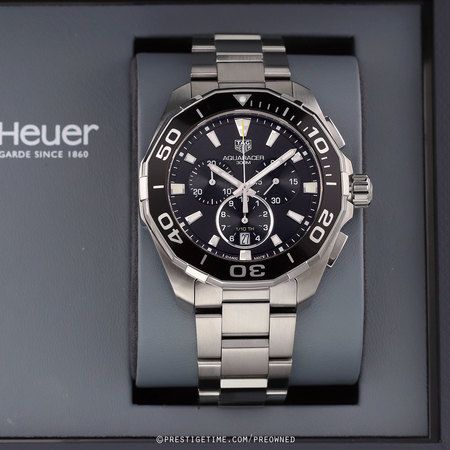 Pre-owned Tag Heuer Aquaracer Quartz Chronograph 43mm cay111a.ba0927