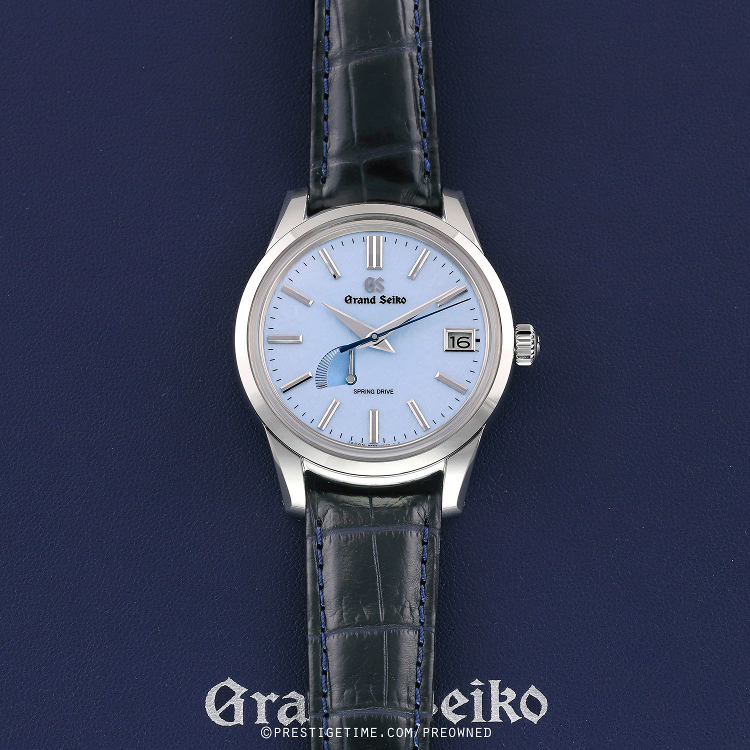 Pre-owned Grand Seiko Heritage Spring Drive 41mm Blue Snowflake sbga407