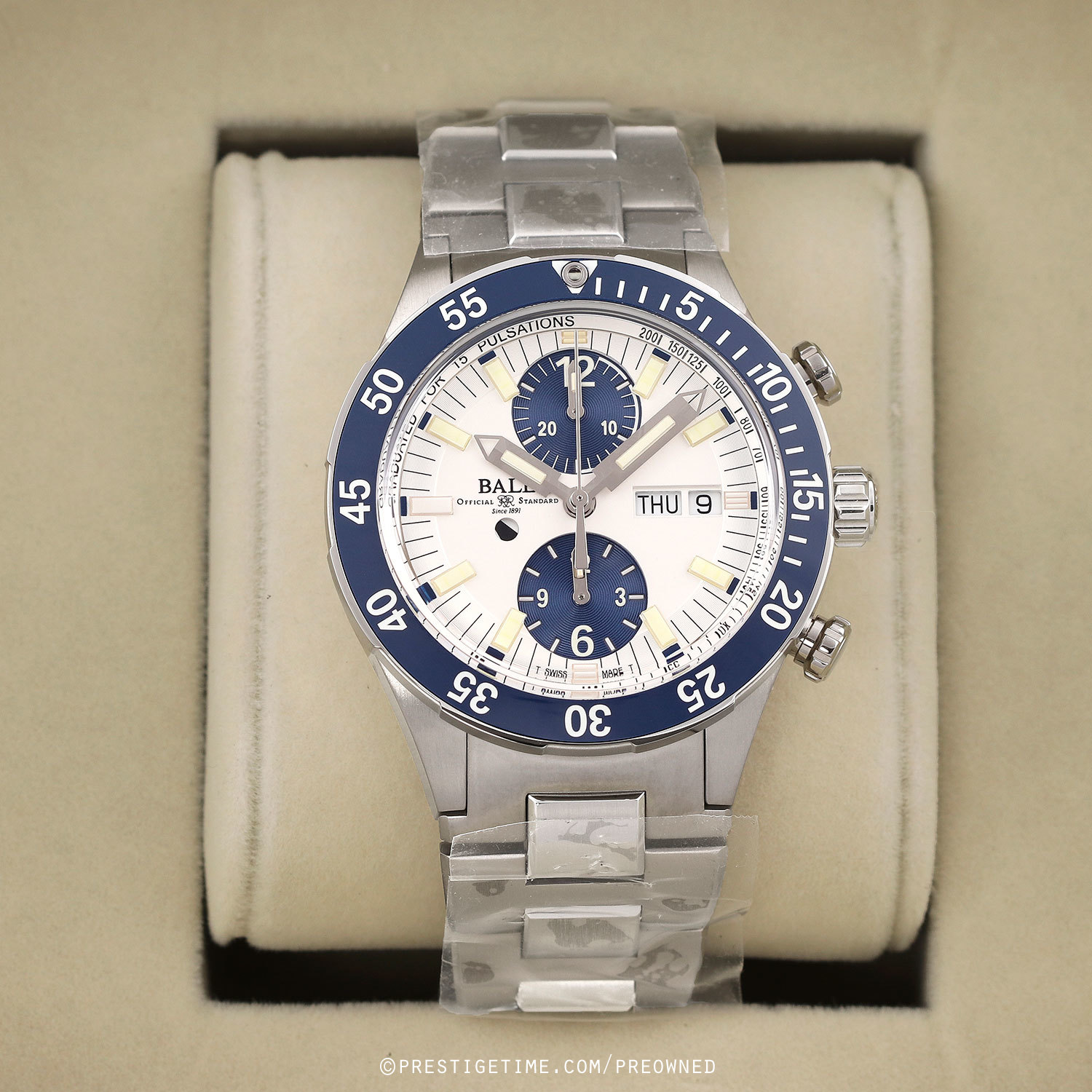 Pre-owned Ball Watch Roadmaster Rescue Chronograph 41mm DC3030C-S1-WH