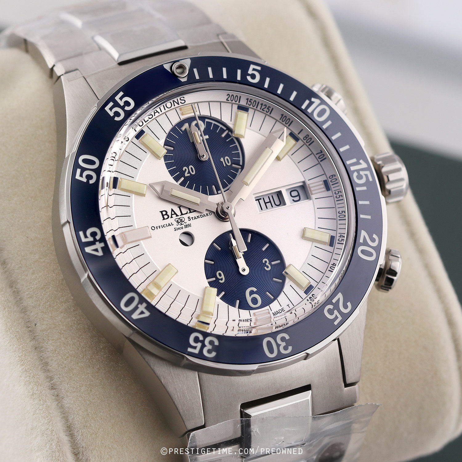 Pre-owned Ball Watch Roadmaster Rescue Chronograph 41mm DC3030C-S1-WH