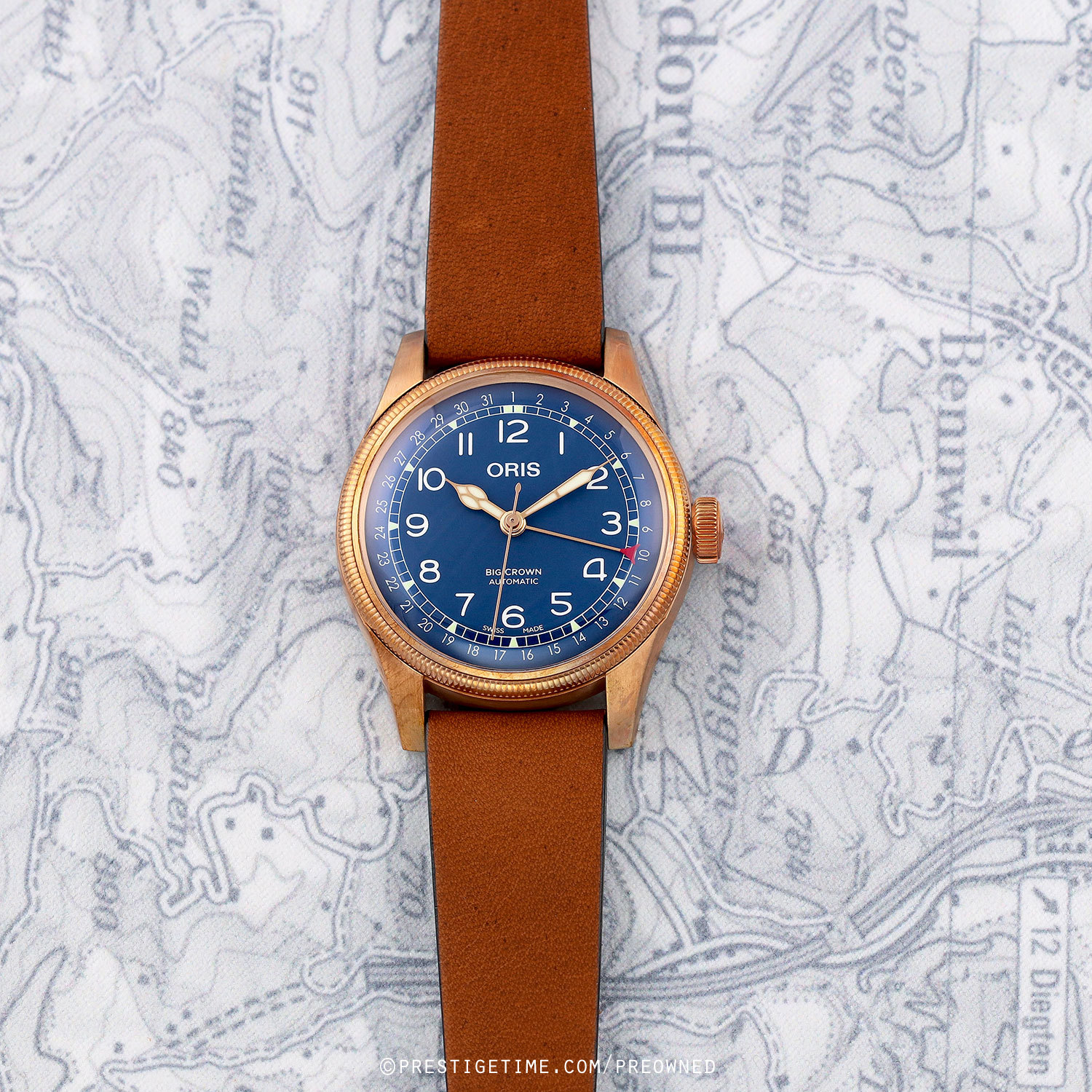 Pre-owned Oris Big Crown Pointer Date BRONZE 40mm 01 754 7741 3165-07 5 ...