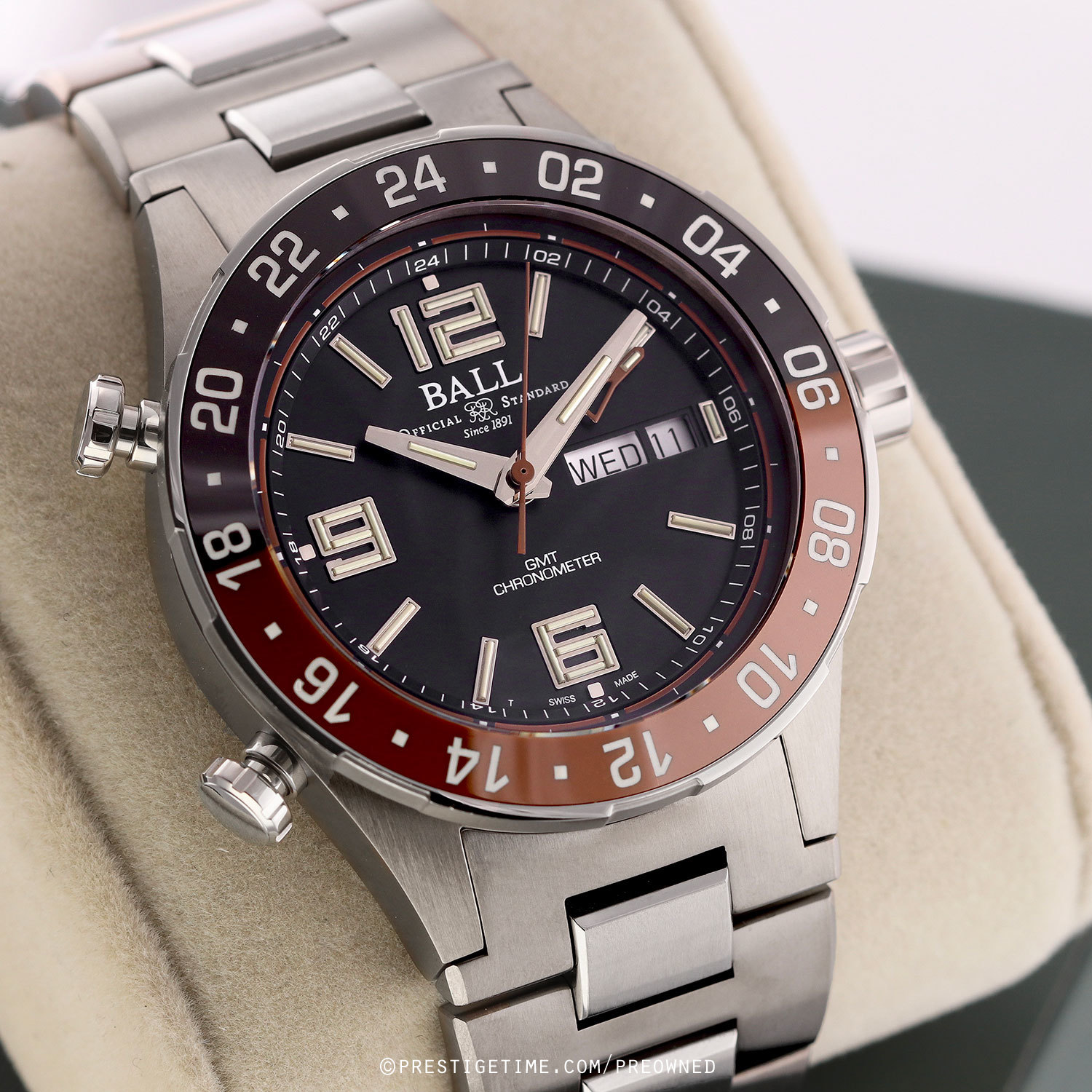 Pre-owned Ball Watch Roadmaster Marine GMT 40mm DG3030B-S3C-BK