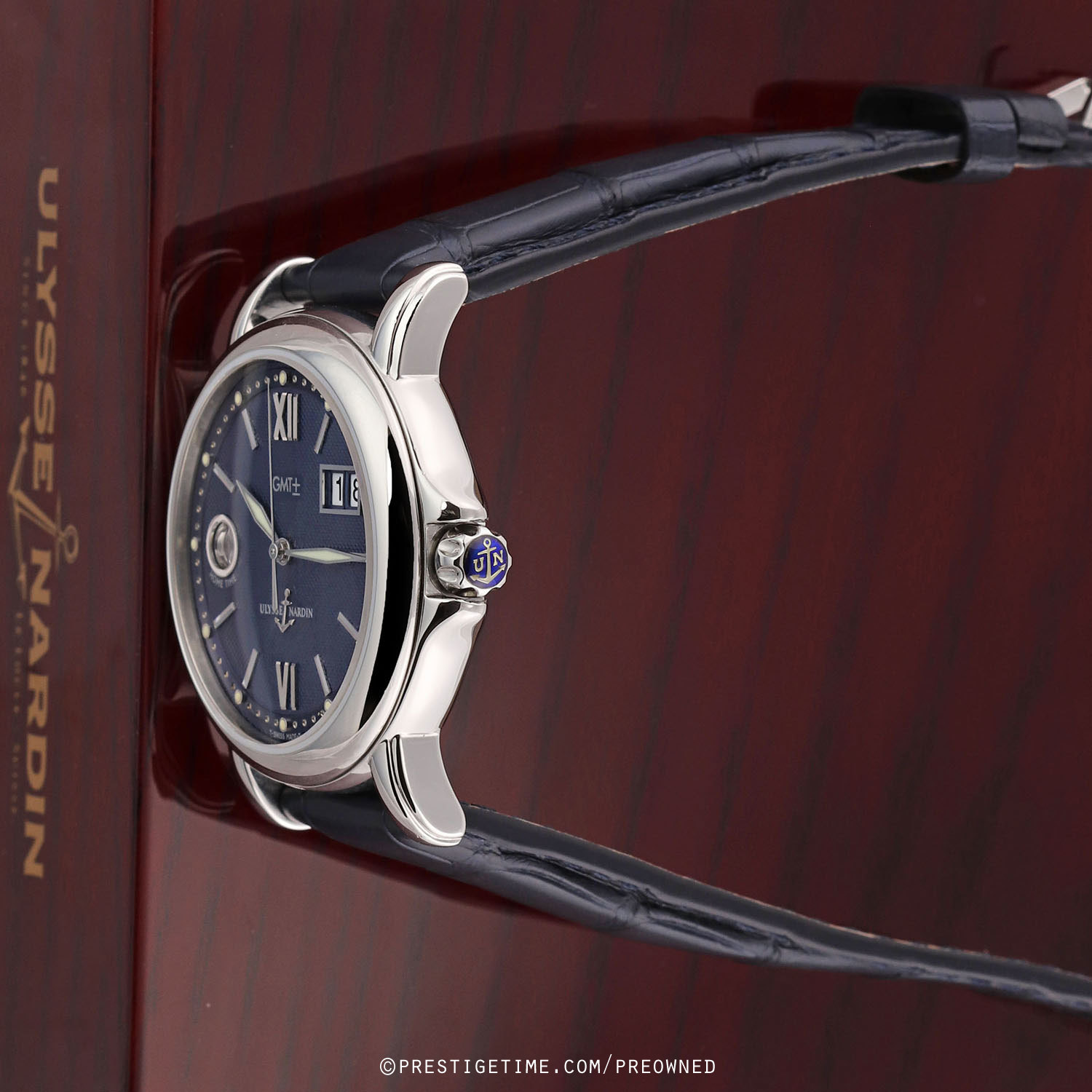 Pre-owned Ulysse Nardin FACTORY SERVICED San Marco GMT Big Date 40mm 223-88/383