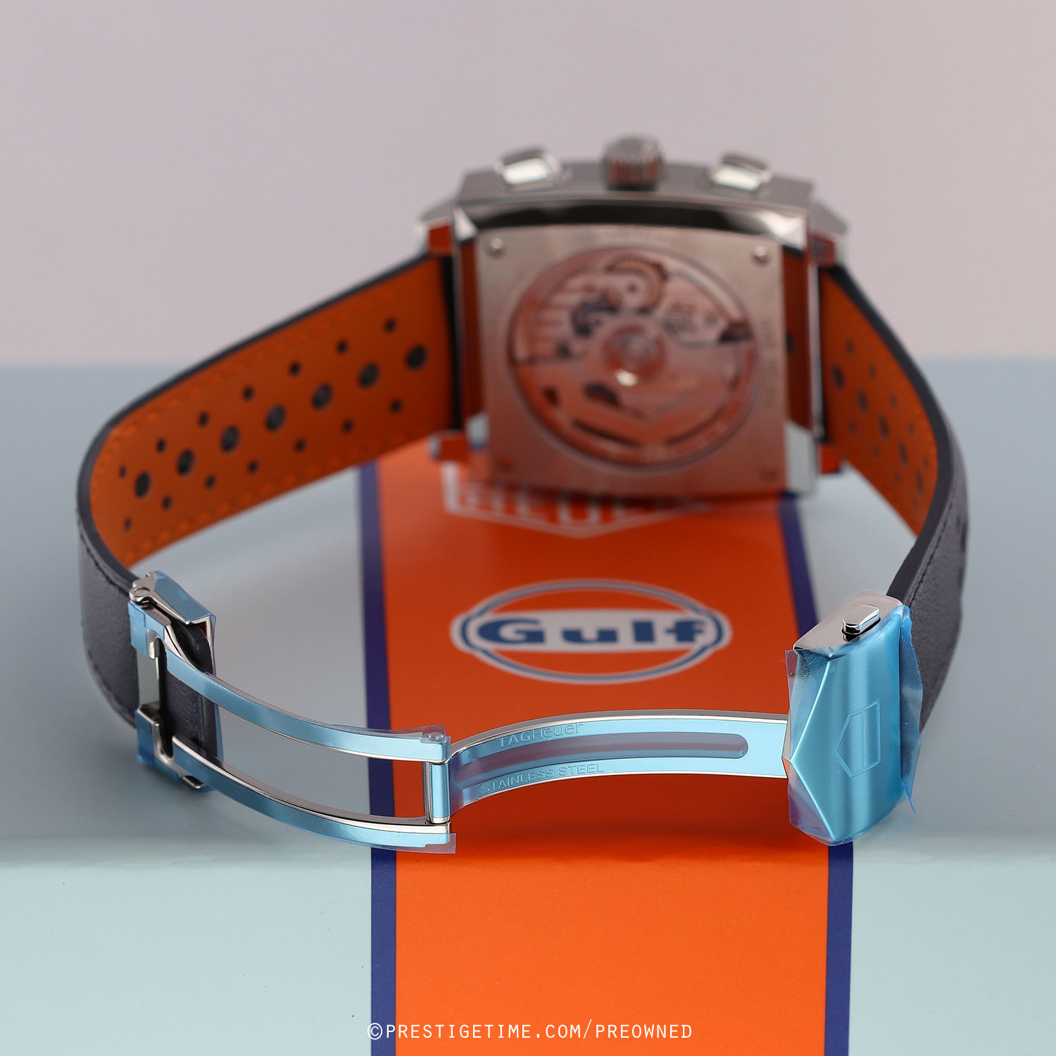 Pre-owned Tag Heuer Monaco Chronograph GULF Calibre Heuer 02 cbl2115.fc6494
