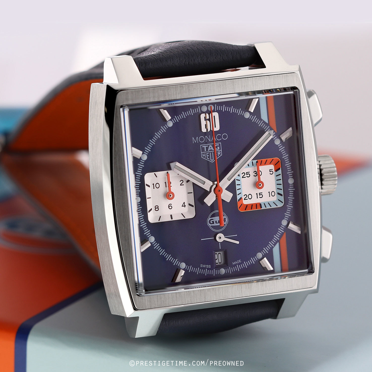 Pre-owned Tag Heuer Monaco Chronograph GULF Calibre Heuer 02 cbl2115.fc6494