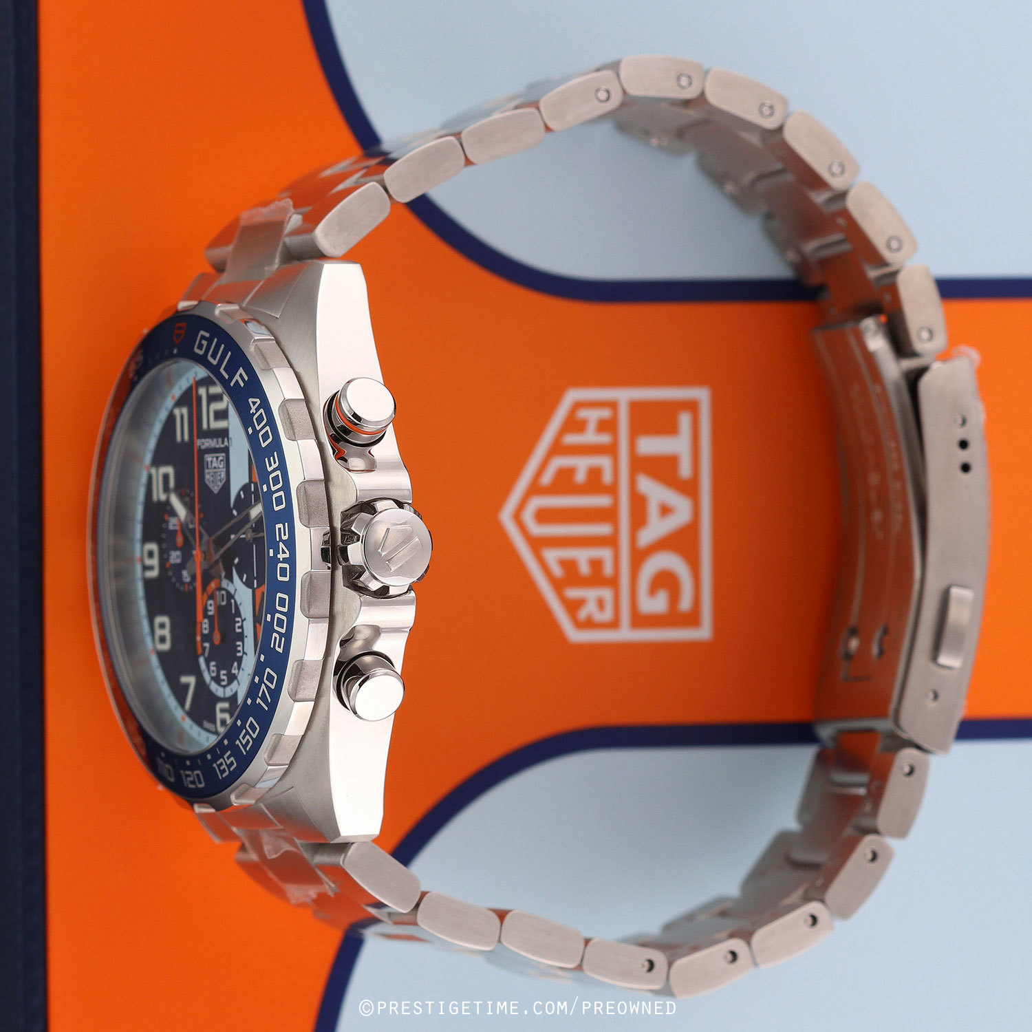 Pre-owned Tag Heuer Formula 1 GULF Quartz Chronograph 43mm caz101at.ba0842