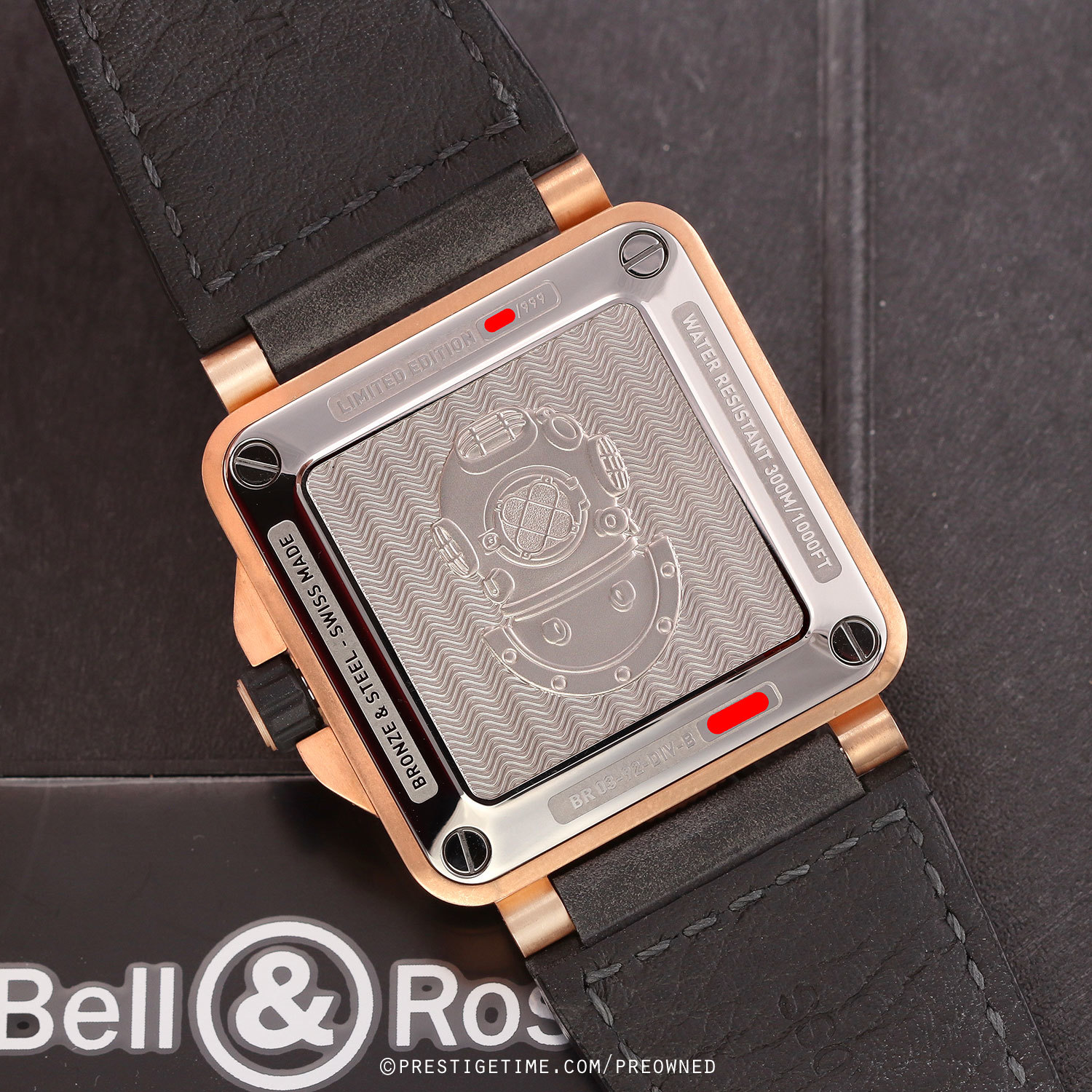 Pre-owned Bell & Ross BR03-92 Bronze Diver 42mm BR0392-D-G-BR/SCA