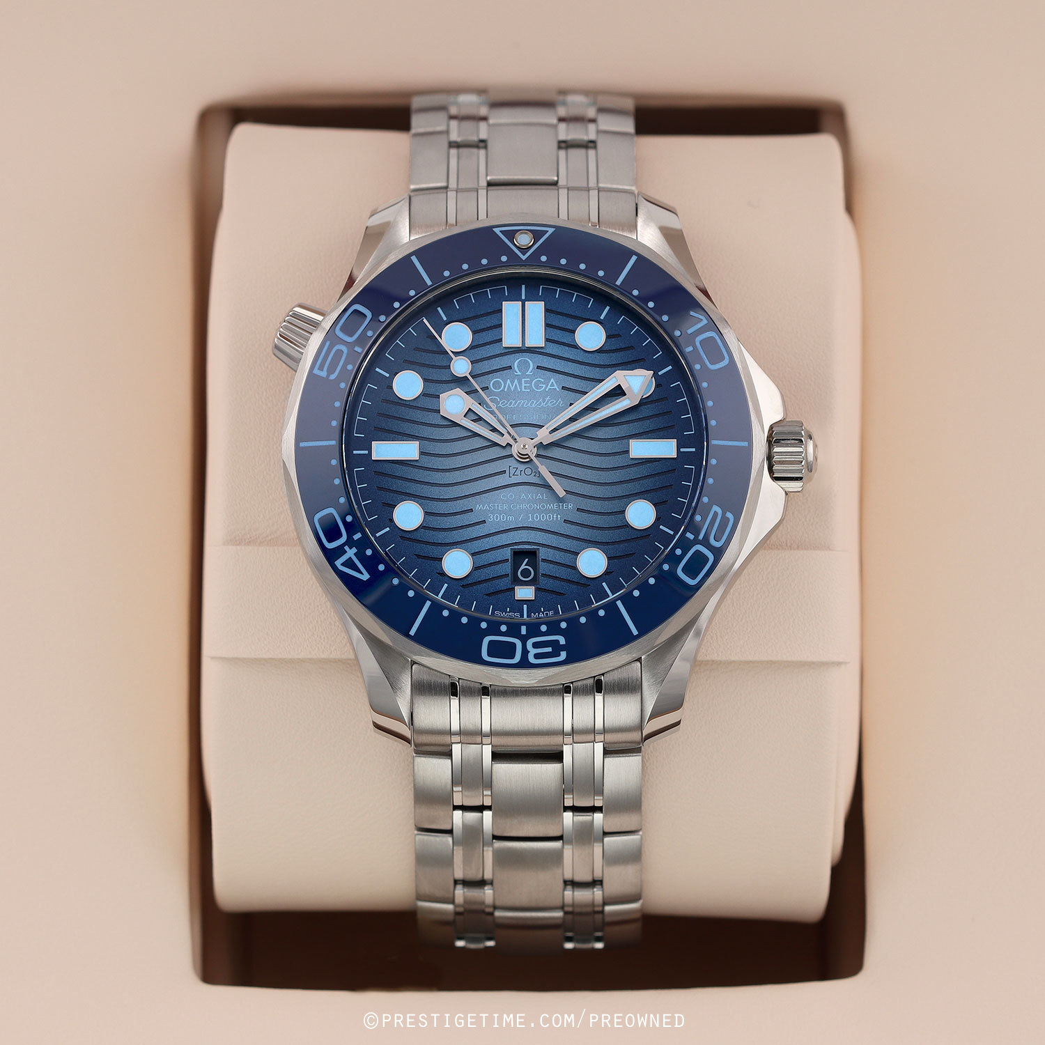 Pre-owned Omega Seamaster Diver 300m 42mm SUMMER BLUE 210.30.42.20.03.003