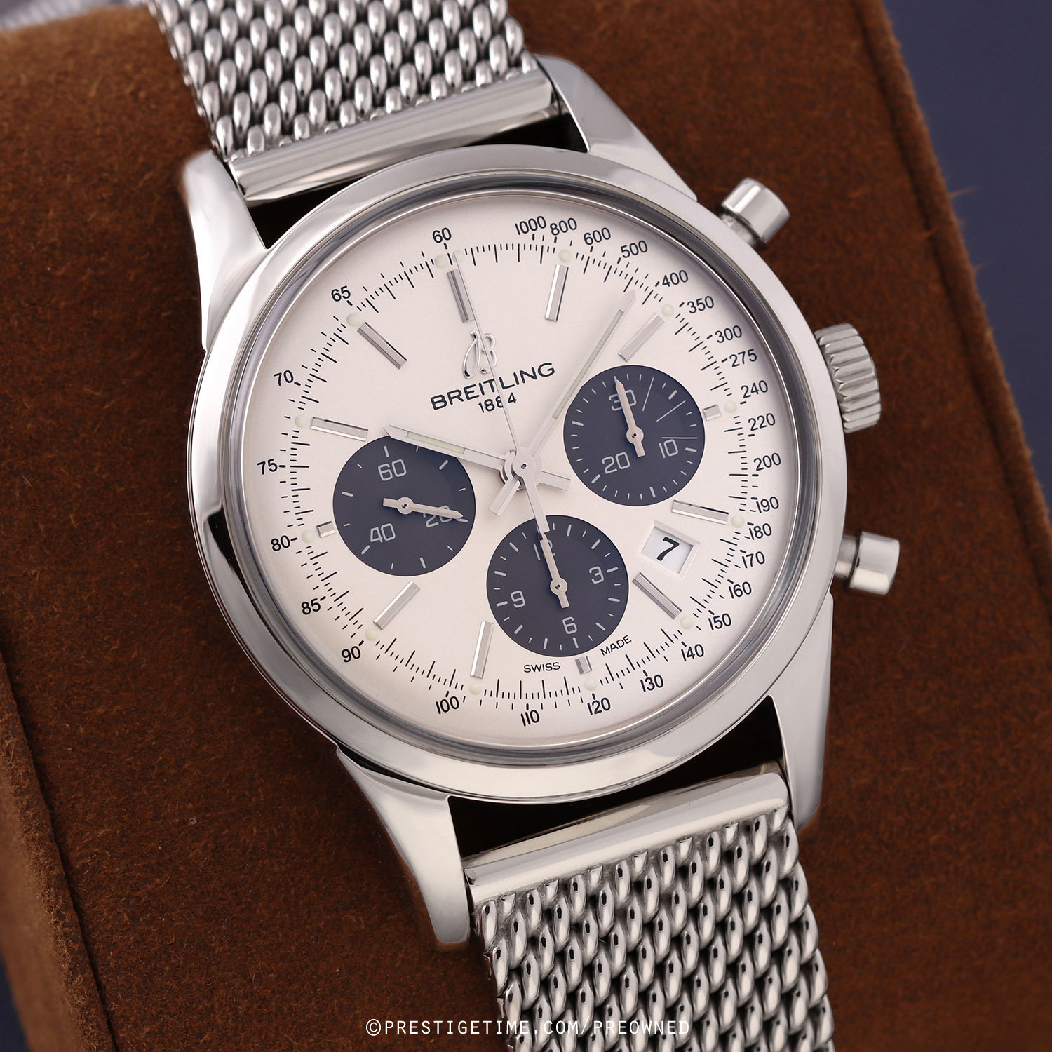 Pre-owned Breitling FACTORY SERVICED Transocean Chronograph 43mm ...