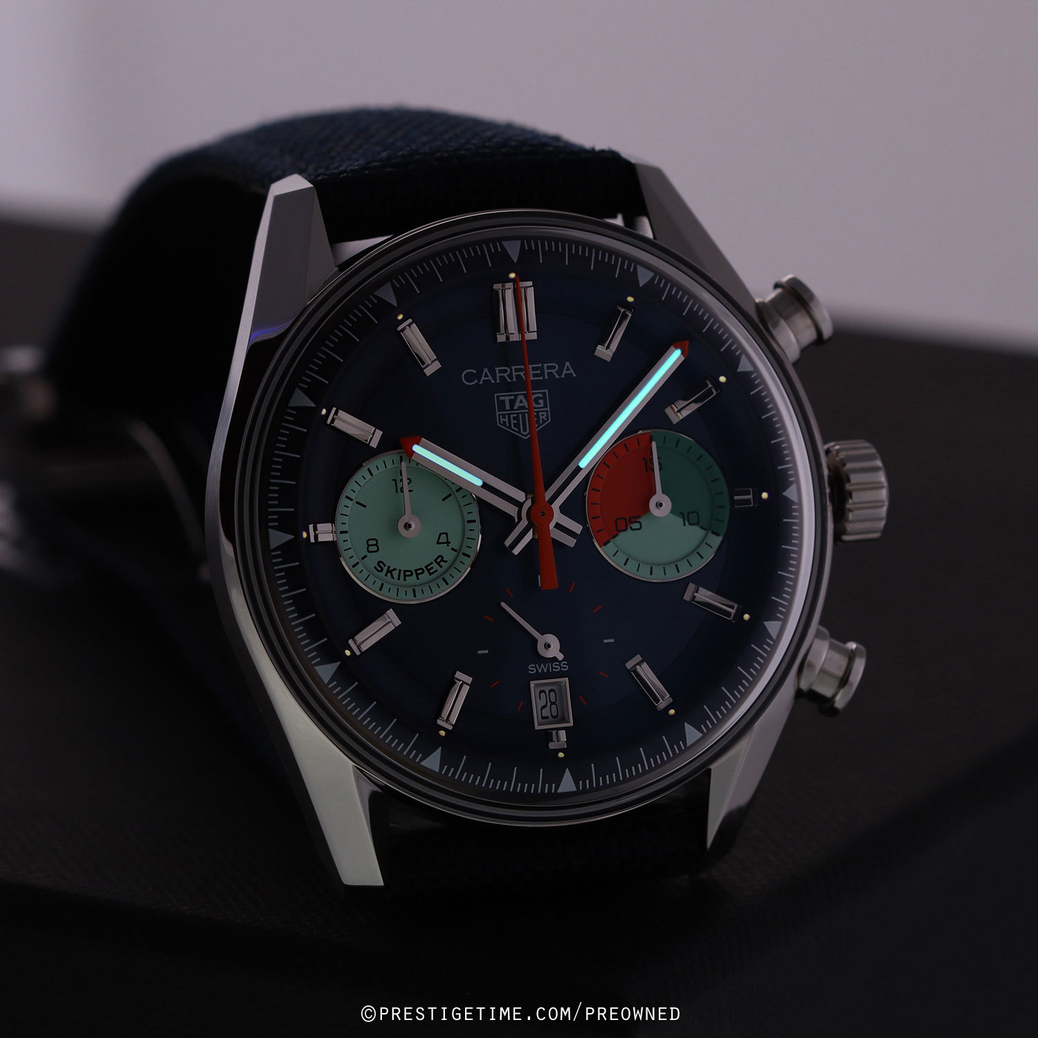 Pre-owned Tag Heuer Carrera SKIPPER Chronograph 39mm cbs2213.fn6002