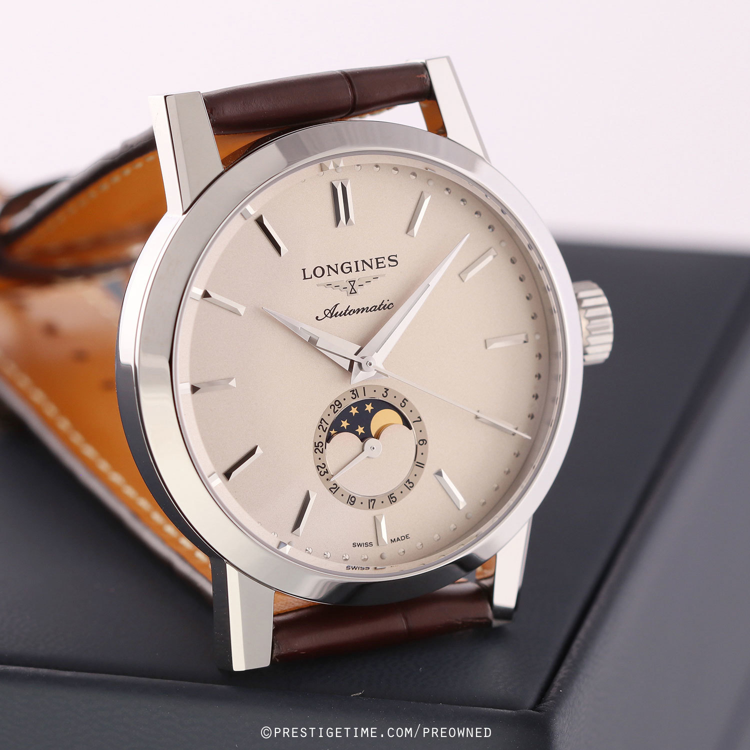 Pre-owned Longines The Longines Classic 1832 Moonphase 40mm L4.826.4.92.2