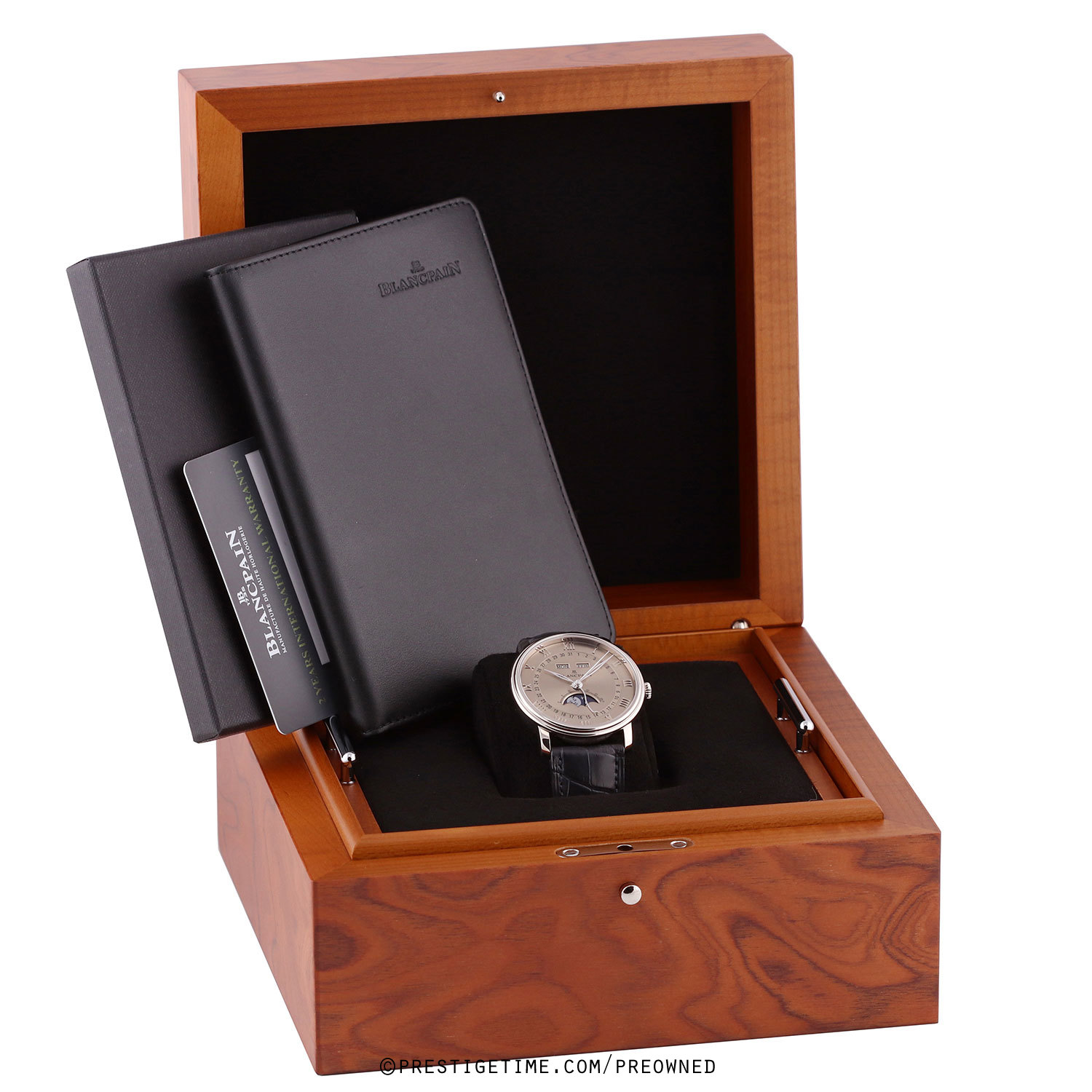 Pre-owned Blancpain Villeret Complete Calendar & Moonphase 40mm 6654 ...