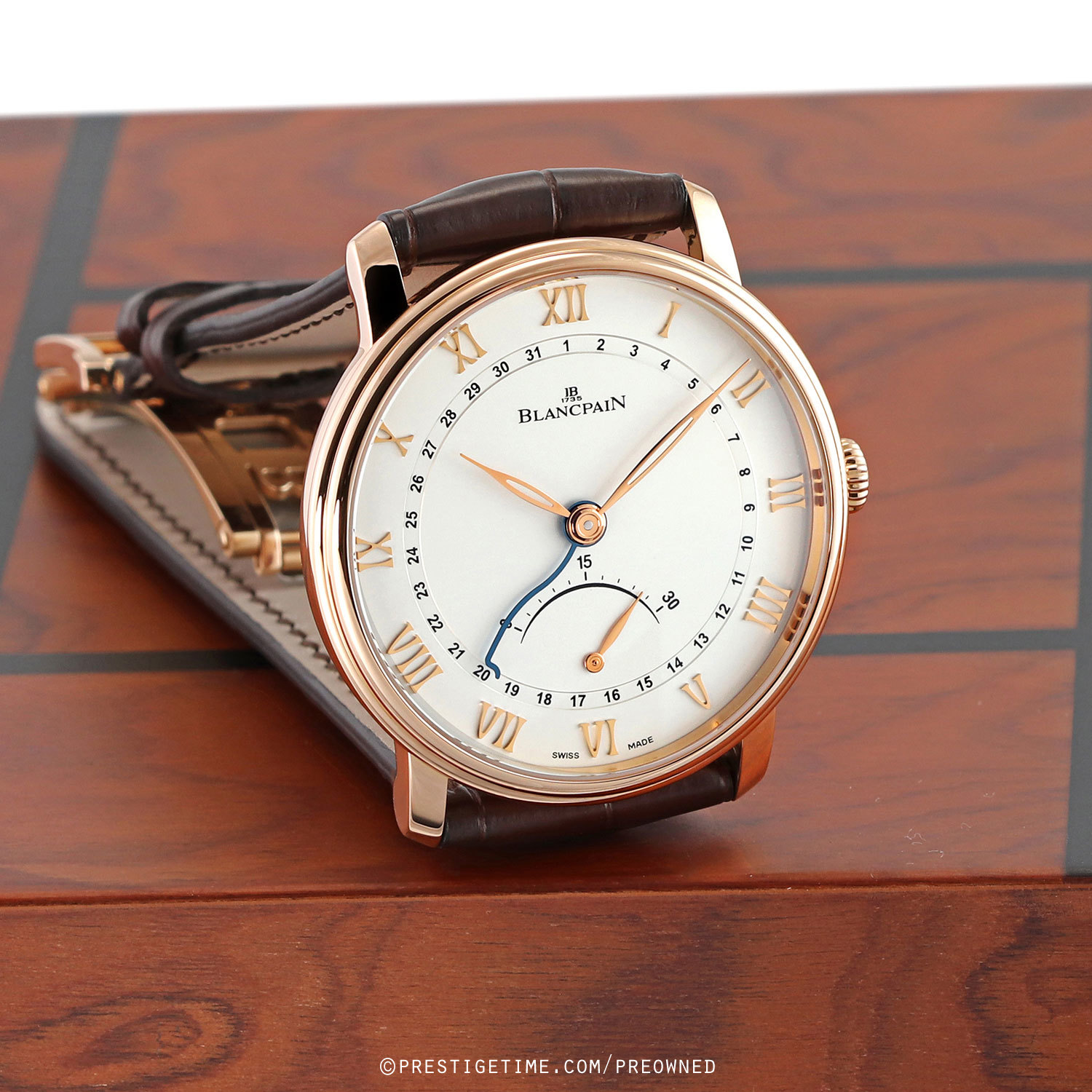 Pre-owned Blancpain Villeret Ultra Slim Date 30 Seconds Retrograde 40mm ...