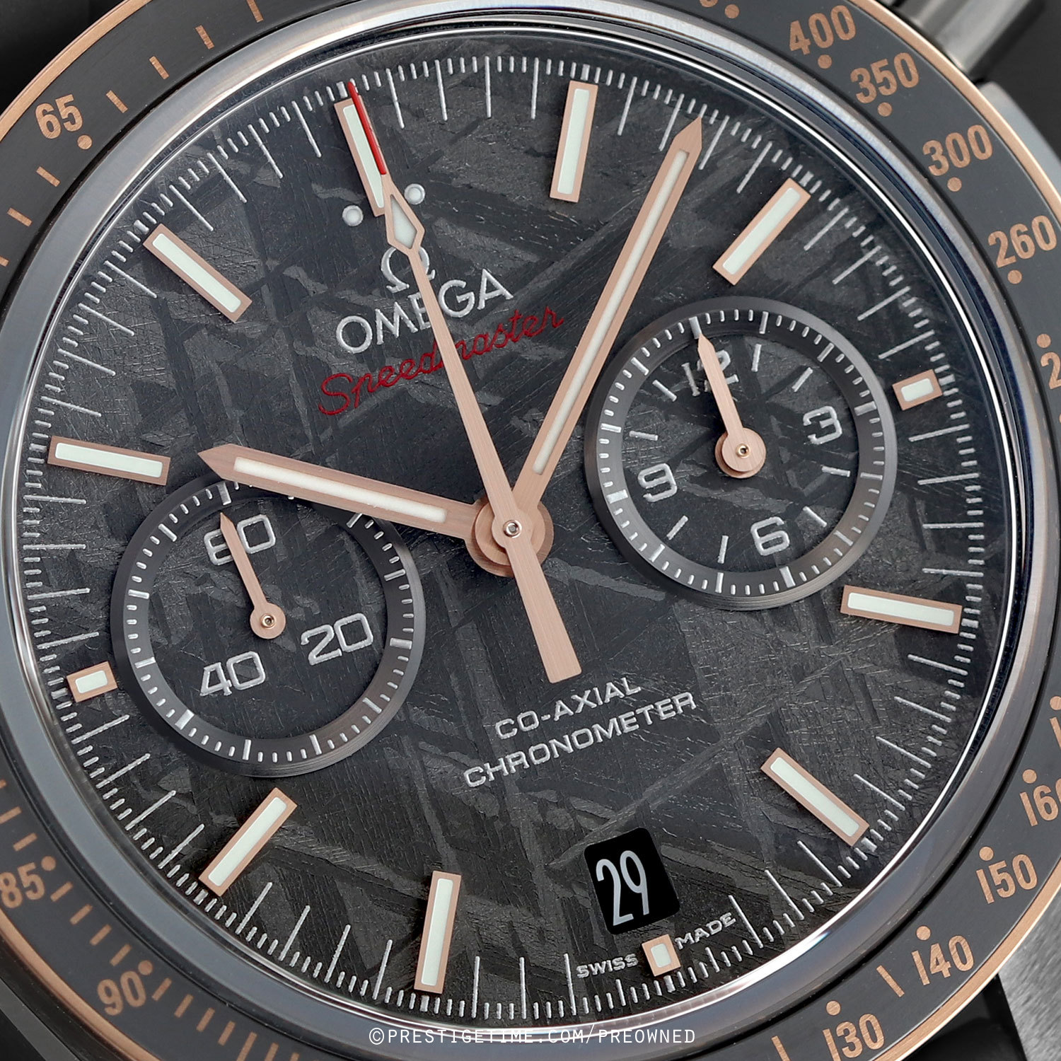Pre-owned Omega 2025 Speedmaster GREY SIDE OF THE MOON METEORITE 44 ...